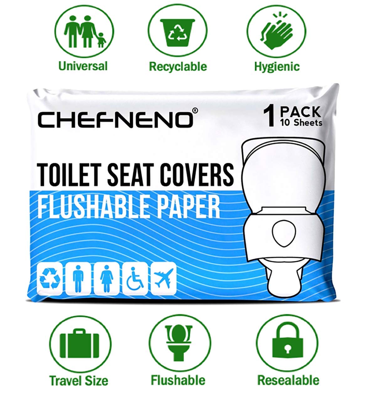 Toilet Seat Covers Paper Flushable (100 Pack | 100 Sheets) - Flushable Paper Toilet Seat Covers for Adults and Kids Potty Training - Travel Accessories for Public Restrooms, Airplane, Camping