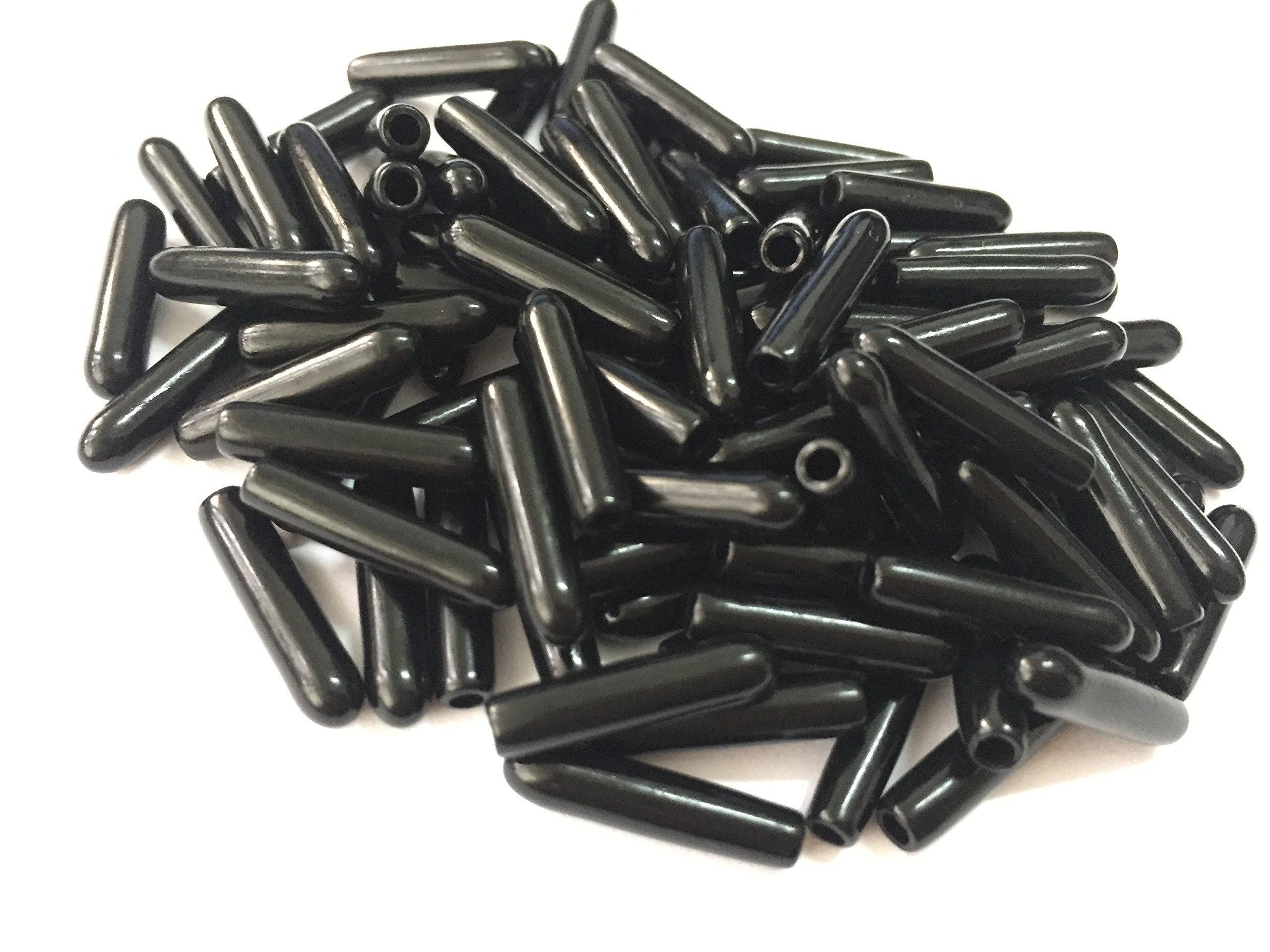 Jocon SF9000 PVC Flexible Vinyl Round Tip End Caps Steel Wire Tip Caps Wire Thread Protector Cover (Inner Dia 2.5mm, Black)