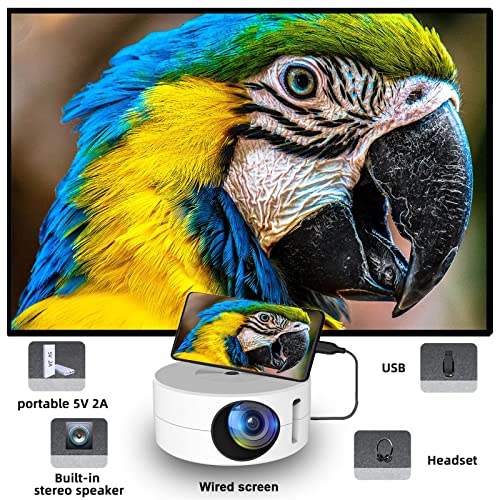 2023 Upgraded Version HD Movie Projector with WiFi & Bluetooth, 5G 9500 Lumens Multimedia Home Video Projector, Compatible with Phone/TV Stick/USB Full Wired Same Screen Phone