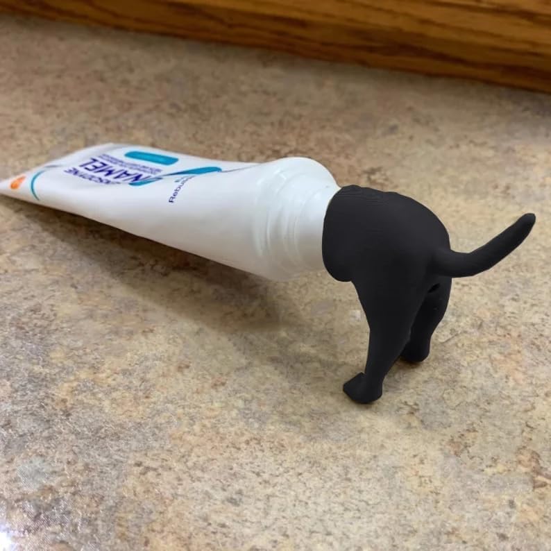 2pcs Pooping Dog Butt Toothpaste Topper,Pooping Toothpaste Cap, 2023 Newest Funny Creative Toothpaste Topper, Toothpaste Squeezer, Toothpaste Cap Dispenser for Kids and Adults (Grey)