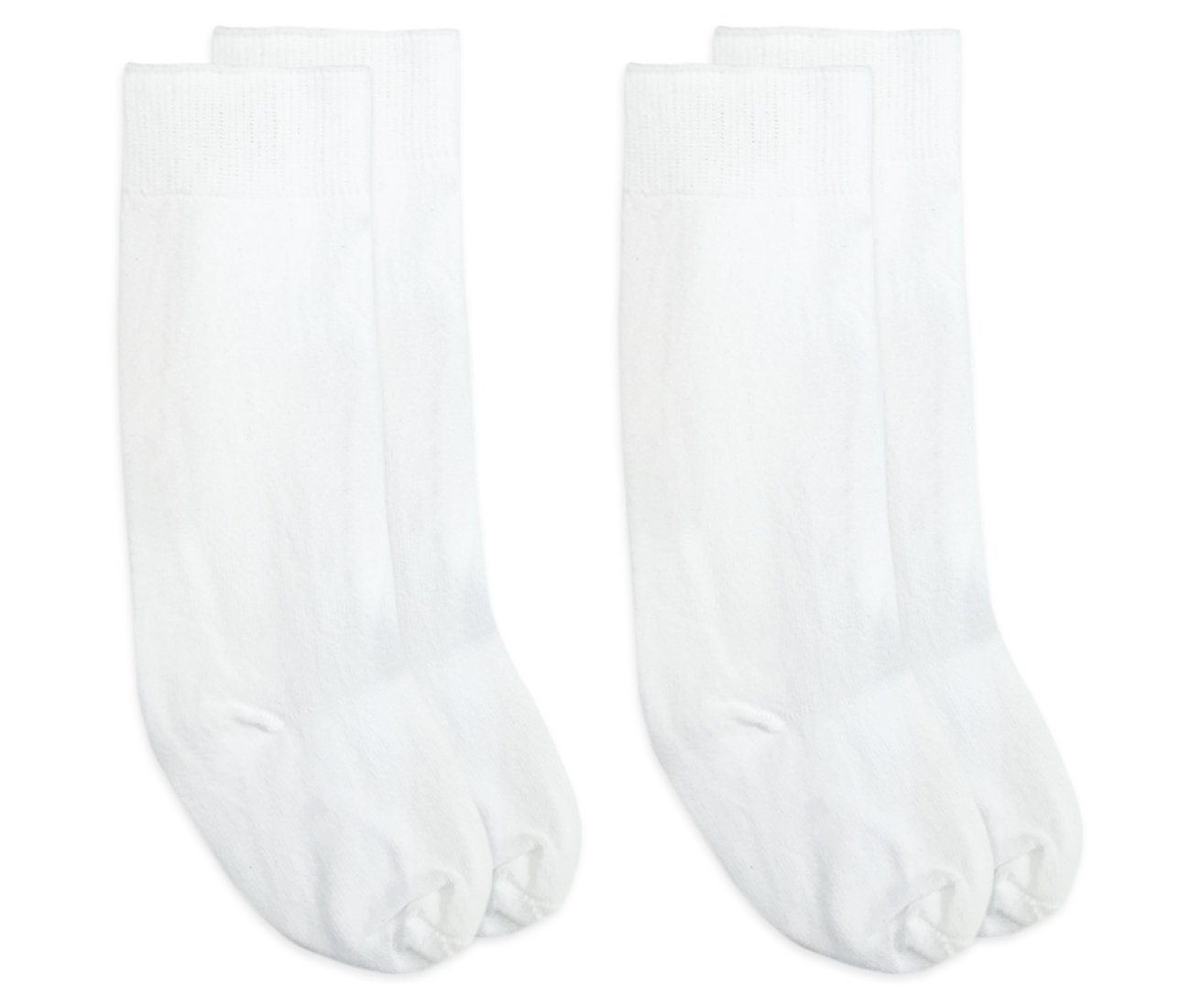 Jefferies Socks Unisex Baby Soft Nylon Knee High Socks 2 Pair Pack (Newborn - USA Shoe 0-1 - 1-3 Months, White)