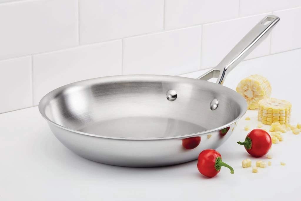 Anolon Triply Clad Stainless Steel Frying / Fry Pan / Skillet - 12.75 Inch, Silver