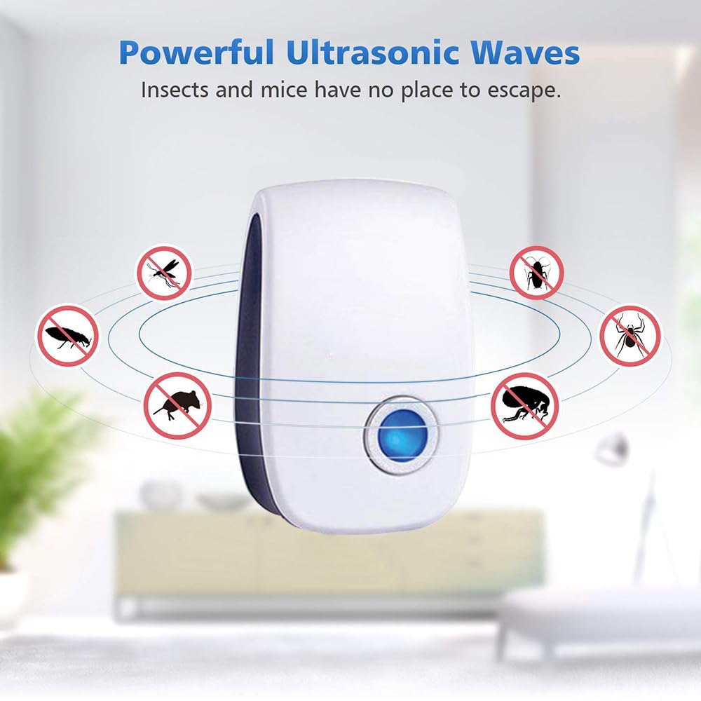 6 Pack Ultrasonic Insect Repeller, Electronic Insect Mouse Repellent, Indoor Pest Repellent Ultrasonic Plug in for Cockroaches, Mice, Spiders, Ants, Bugs, Mosquitoes, Pest Defence for House, Kitchen