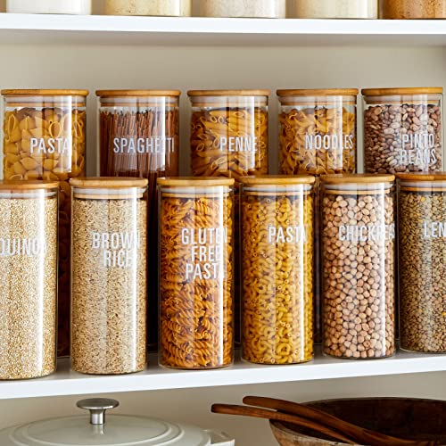 Talented Kitchen 224 White Pantry Labels & Fridge β All Caps Kitchen Pantry Names & Fridge β Food Label Sticker, Water Resistant Pantry Labels for Containers Jar Labels Pantry Organization and Storage