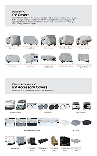 Classic Accessories Over Drive PermaPRO Class B RV Cover, Fits 20'-23' RVs, Motorhome Trailer Camper Van, Heavy-Duty Vinyl, Universal Fit, Polyester, Camper Travel Trailer Accessories , Grey