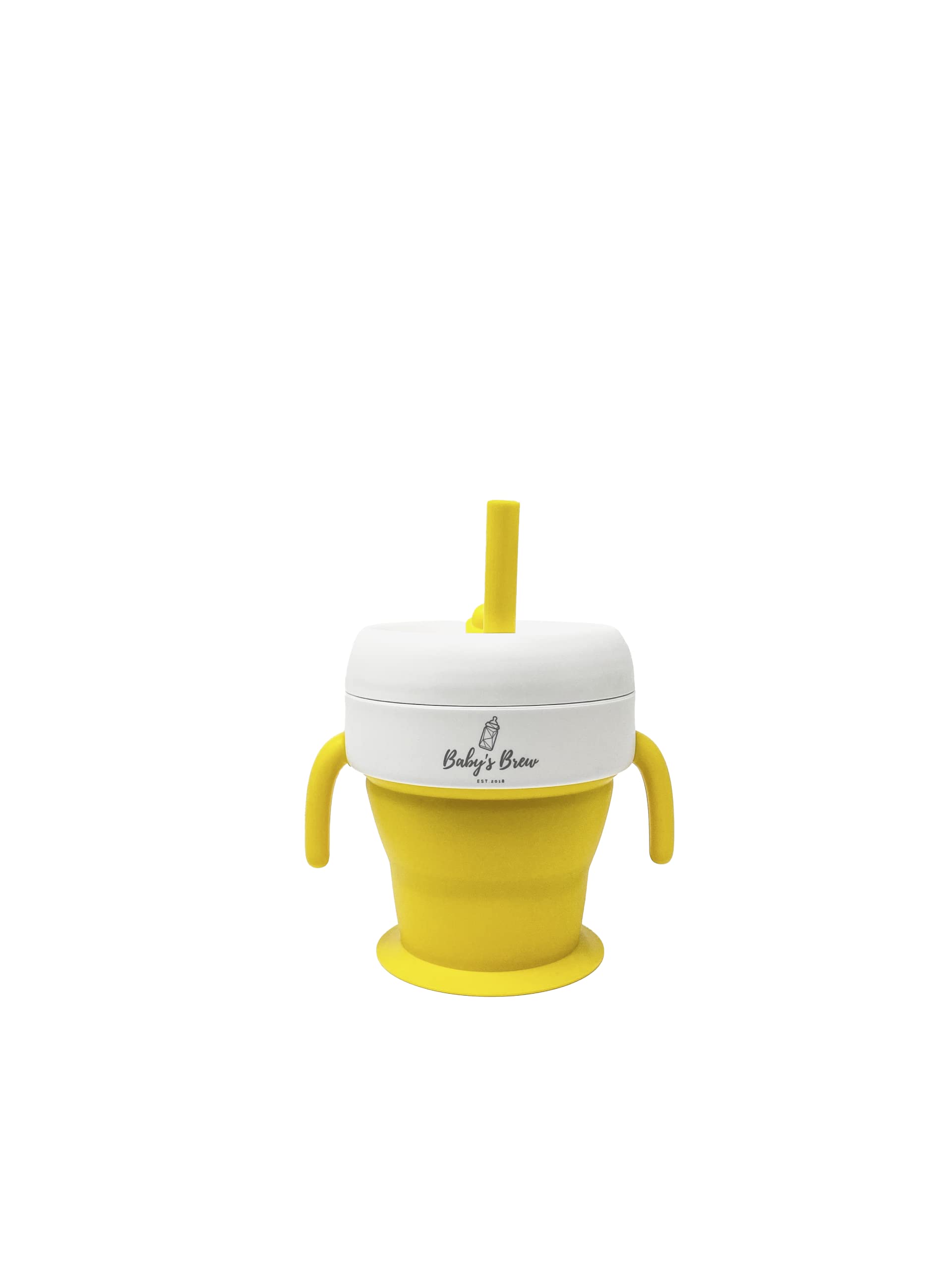 Baby's Brew The 2 in 1 Collapsible Snack and Straw Cup -Yellow