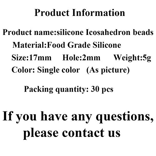 30pcs Pearl White Color 17mm Silicone Icosahedron Beads Silicone Pearl Beads Silicone Geometry Polygon Beads Mom Jewelry Necklace Making