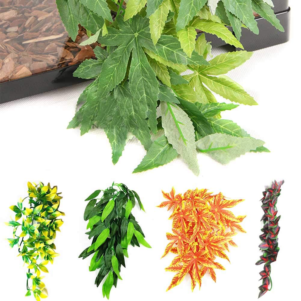 Denpetec Artificial Plants Hanging Vine - Fake Ivy Greenery Vine with Suction Cup for Home Wall Garden Wedding Party Garland Hanging Decoration(Orange)