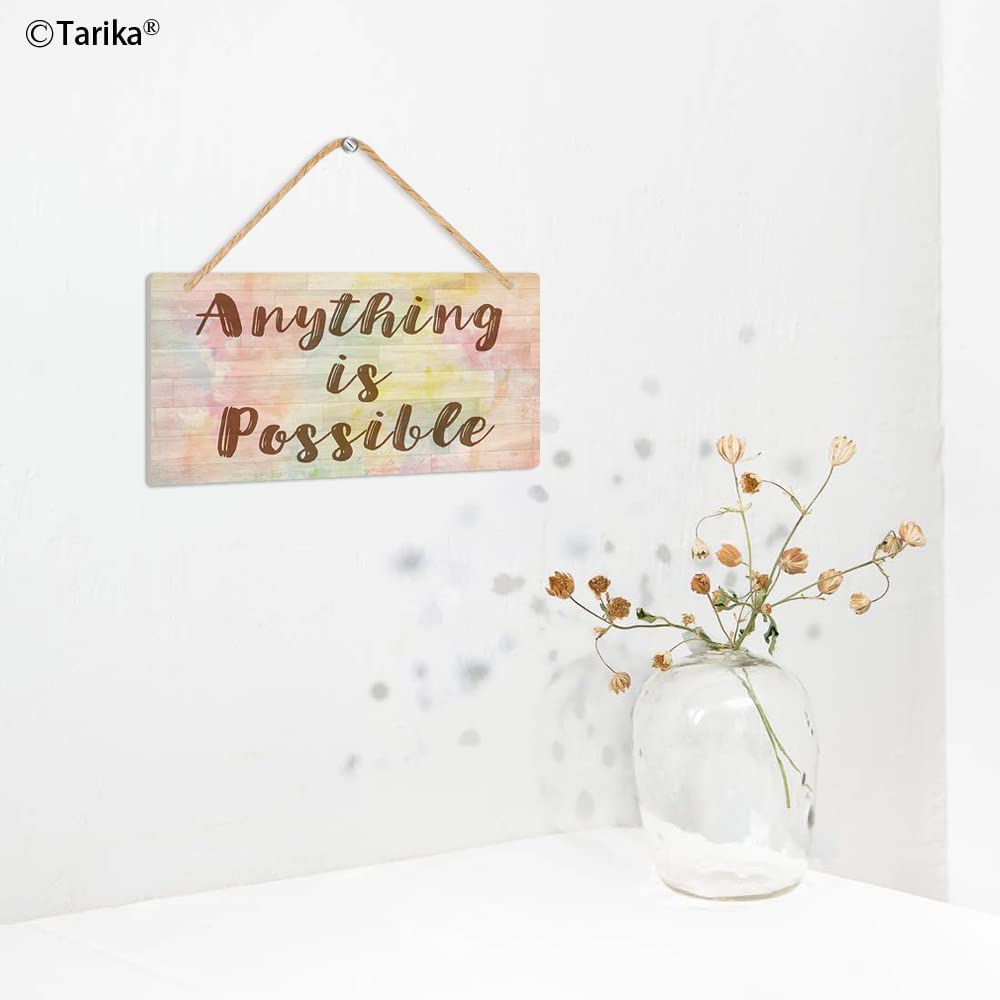 Anything is Possible 20X30 cm Metal Retro Look Decoration Plaque Sign for Home Kitchen Bathroom Farm Garden Garage Inspirational Quotes Wall Decor