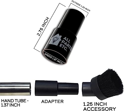 ALL PARTS ETC. Shag Carpet Rake Floor Brush Vacuum Attachment for Shaggy Rugs, Shag Rug Rake to Fluff Carpet Includes Two Adapters for 1 3/8β & 1.5" - Compatible with Hoover, Miele, Oreck, & Shop Vac