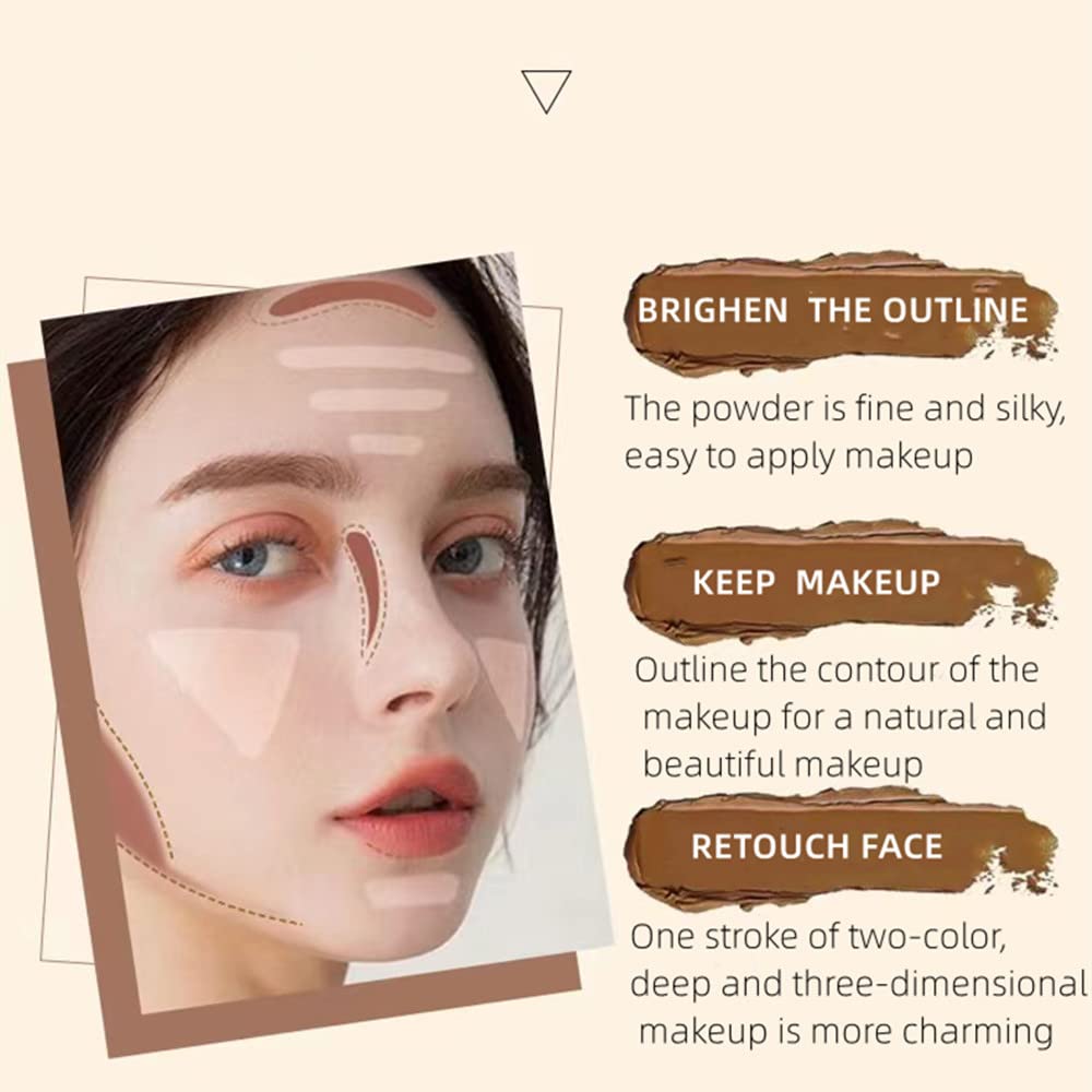 2 in 1 dual-ended highlighter & shadow stick face brightening foundation stick glow stick, Bronze, 0.04 Ounce (Pack of 1)