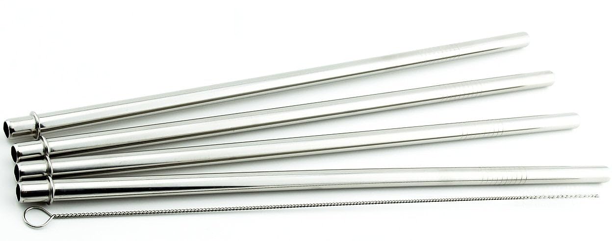 4 Pack Cocostraw for Contigo Shake and Go 20 oz Auto Close Tumbler PerfectFIT 18/8 Stainless Steel Drinking Straws With Cleaning Brush
