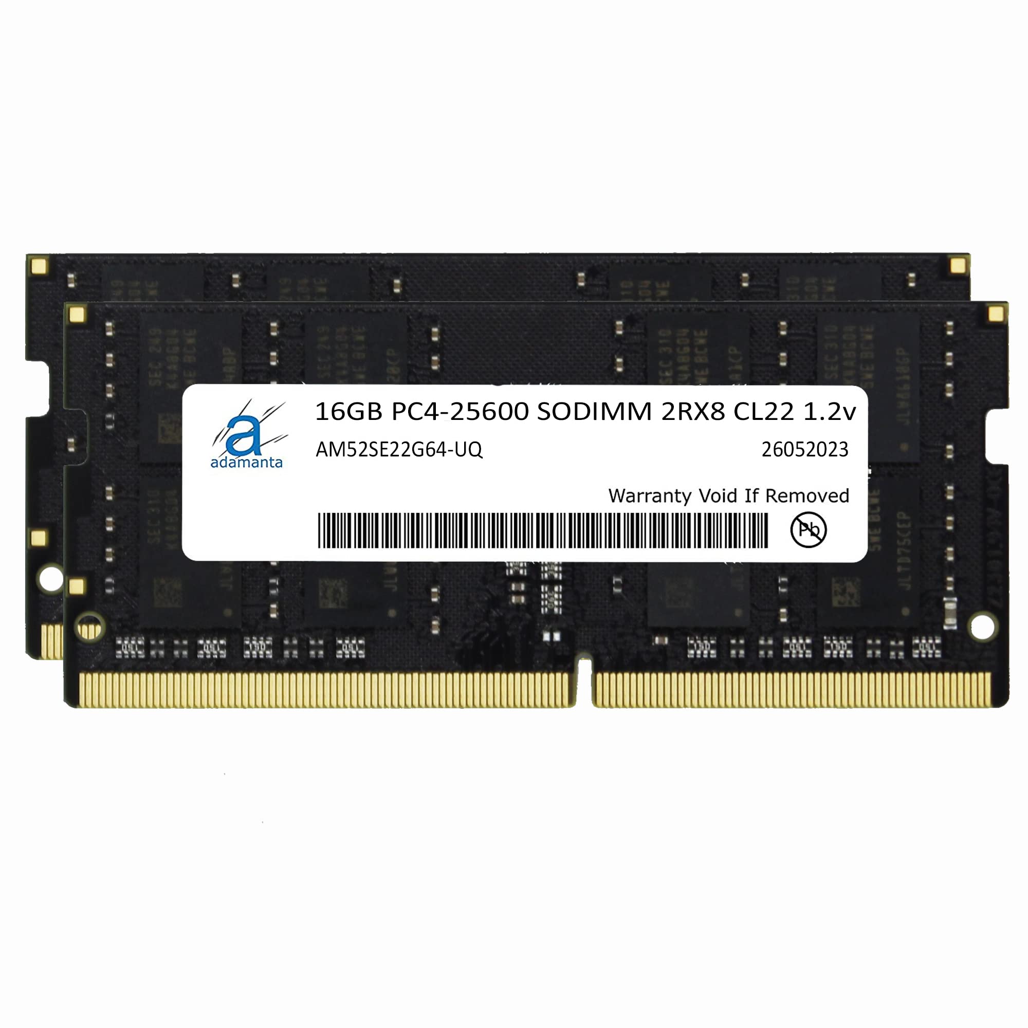 Adamanta 32GB (2x16GB) Compatible for Dell Alienware, Inspiron, Latitude, Precision, Vostro DDR4 3200MHz PC4-25600 SODIMM 2Rx8 CL22 1.2v Laptop Notebook Memory RAM Upgrade P/N: SNP1CXP8C/16G