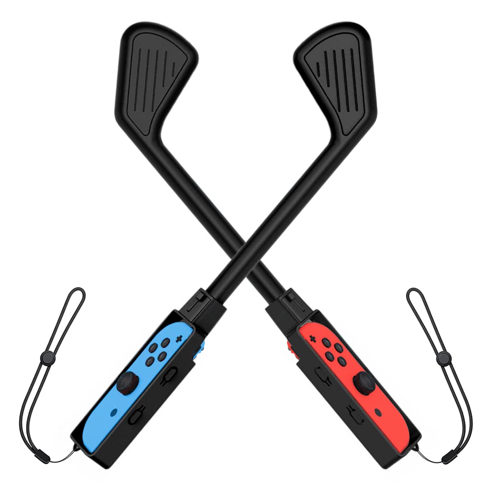 LYCEBELL Golf Club for Nintendo Switch/Switch OLED, Compatible with Mario Golf Super Rush, Switch Sports Accessories, Switch Mario Golf Club Grips - 2 Pack
