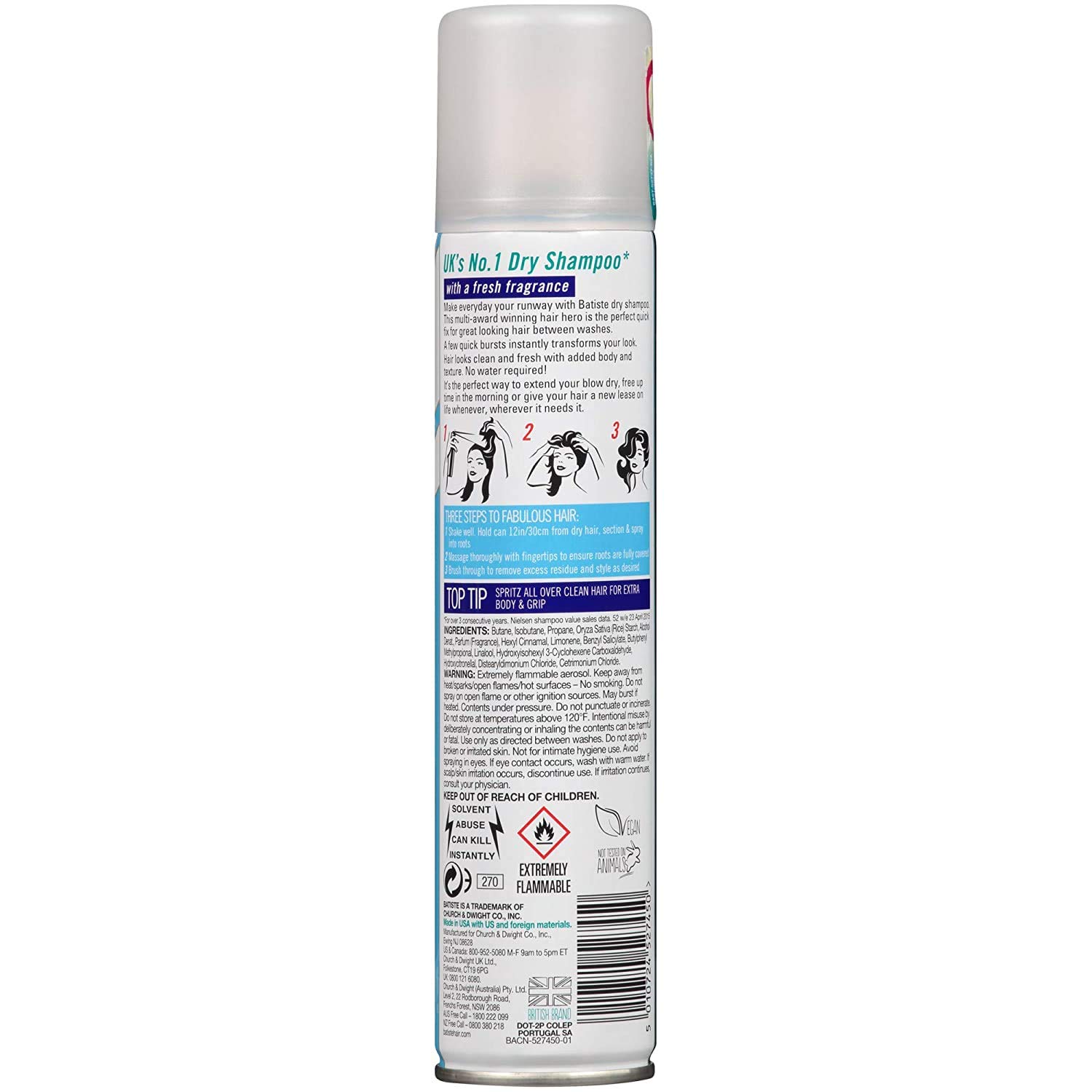 Batiste Dry Shampoo, Fresh 6.73 oz (Pack of 4)
