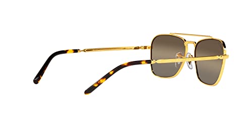 Ray-Ban RB3636 New Caravan Square Sunglasses, Legend Gold/Polarized Clear Gradient Dark Brown, 55 mm