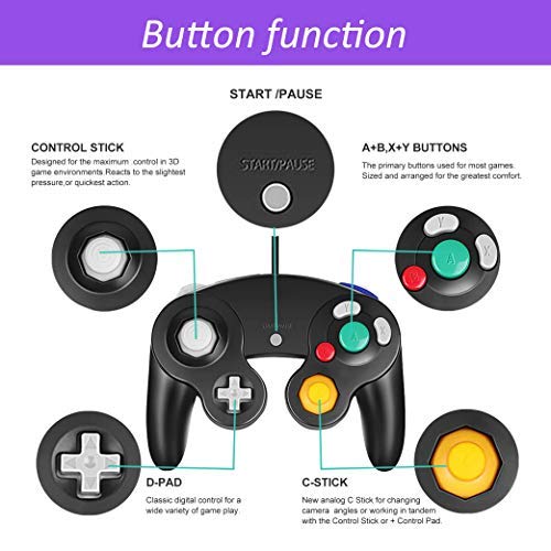 4 Pack Controller Set with 4 Gamepad, 4 Extension Cables and a 4-Port USB Adapter for PC and Nintendo Switch Console (BWPO1)