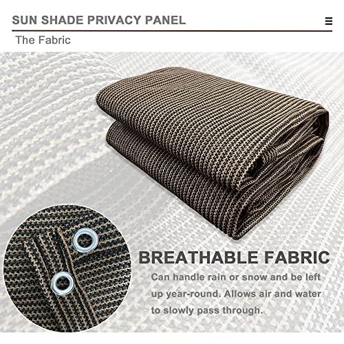 Alion Home Sun Shade Privacy Panel with Grommets and Hems on 4 Sides for Patio, Awning, Window, Pergola or Gazebo - Mocha Brown (12' x 12')