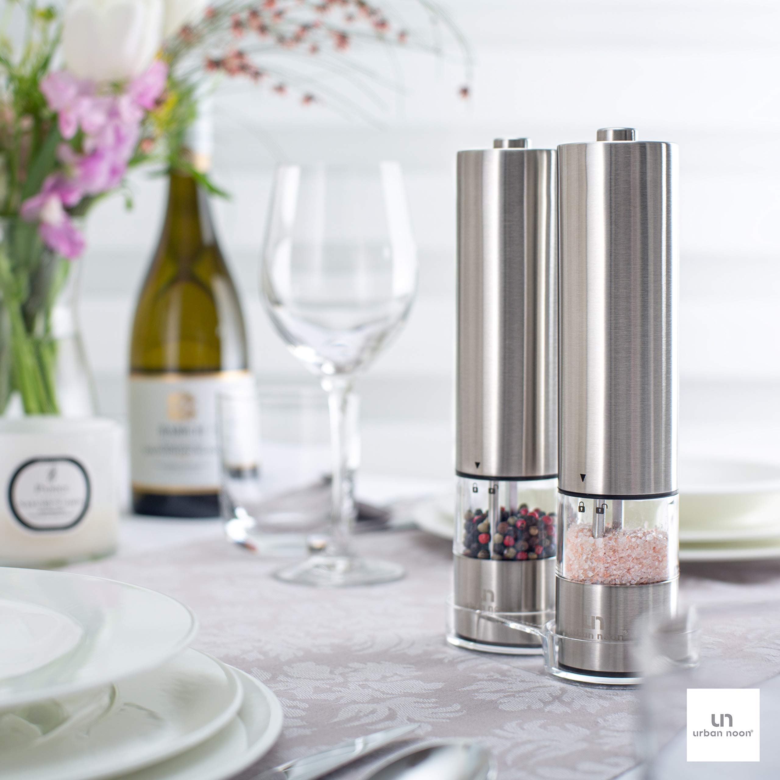 Salt and Pepper Mill Tray - Acrylic Transparent Mill Rest by urban noon - Grinders up to 2.2 inches in diameter