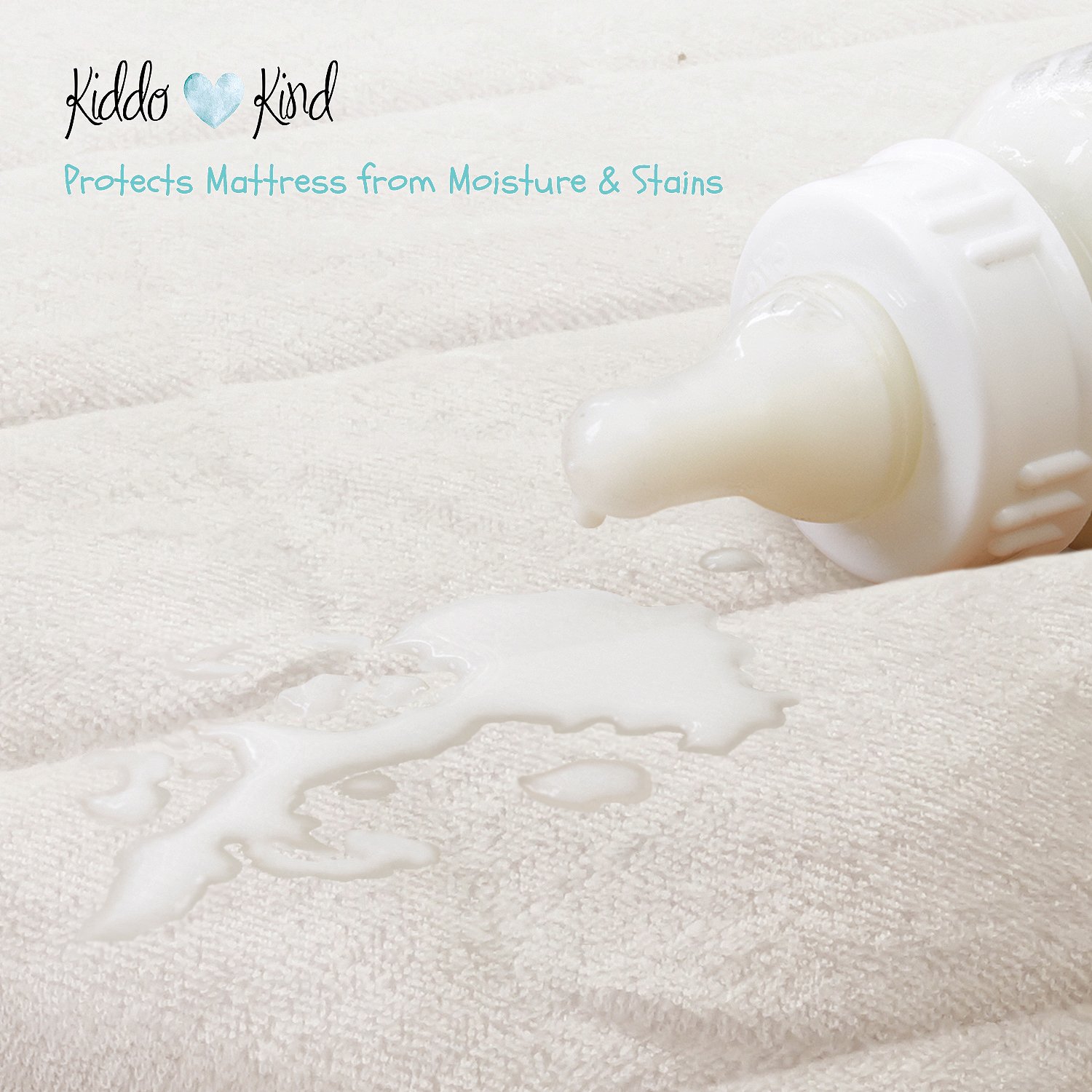 Kiddo Kind Baby Crib Mattress Protector with Free Portable Changing Pad - Waterproof Crib Mattress Pad Also Fits Toddler Bed