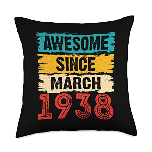 85 Year Old Awesome Since March 1938 85th Birthday Gifts Throw Pillow