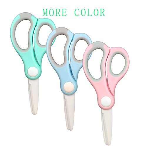 Baby Food Scissors Ceramic,Portable Baby Food Scissors without BPA With Box And Dust Cover (Blue)