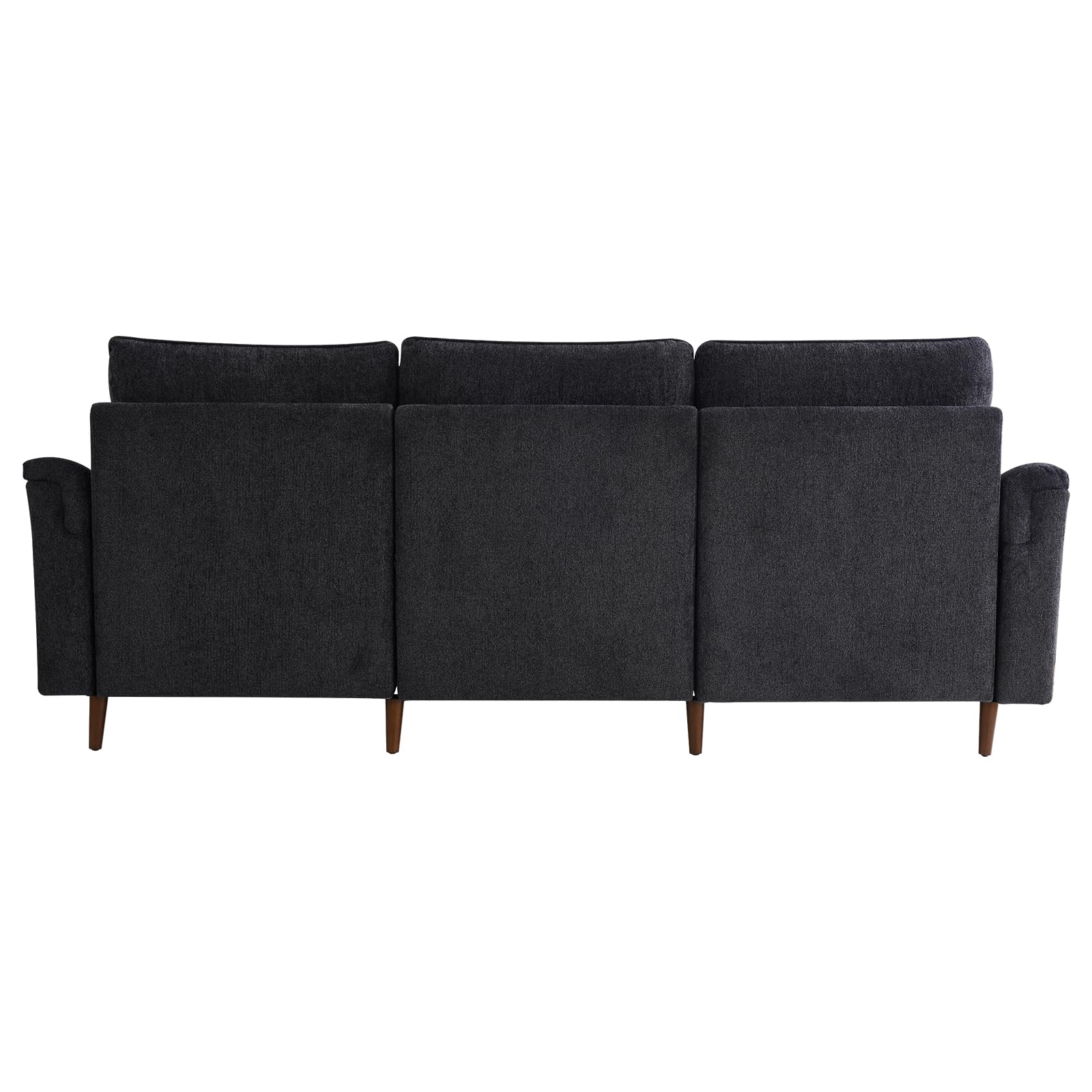 ABAKAN Modern 3-Seat Modular Sectional Sofa Couch,Chenille Sofa Comfy Upholstered Furniture for Small Spaces, Living Room, Apartment, Studio, Office, Grey