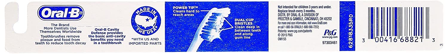 Oral-B Cavity Defense Toothbrush Medium, Pack of 6