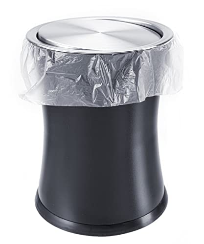 Bennett Swivel-A-Lid Small Trash Can, Stainless Steel Attractive 'Center-Inset' Designed Wastebasket, Modern Home Décor, Round Shape (Silver)