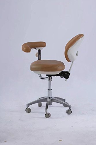Aphrodite Dental Stool Assistant Stool Dental Assistant Chair with Armrest Micro Fiber Leather Height Adjustable by Purple-Violet