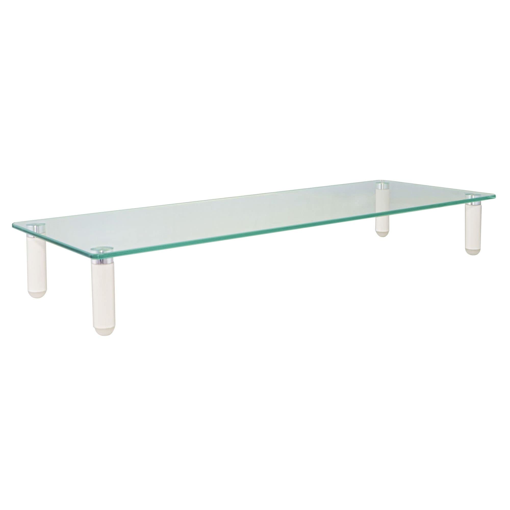 Kantek Glass Monitor Riser, 22" X 8.25" X 3.25", Clear, Supports 40 Lbs