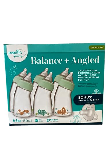 Balance + Angled Standard Neck Bottle 5oz 6pk with Balance + Pacifier Sample