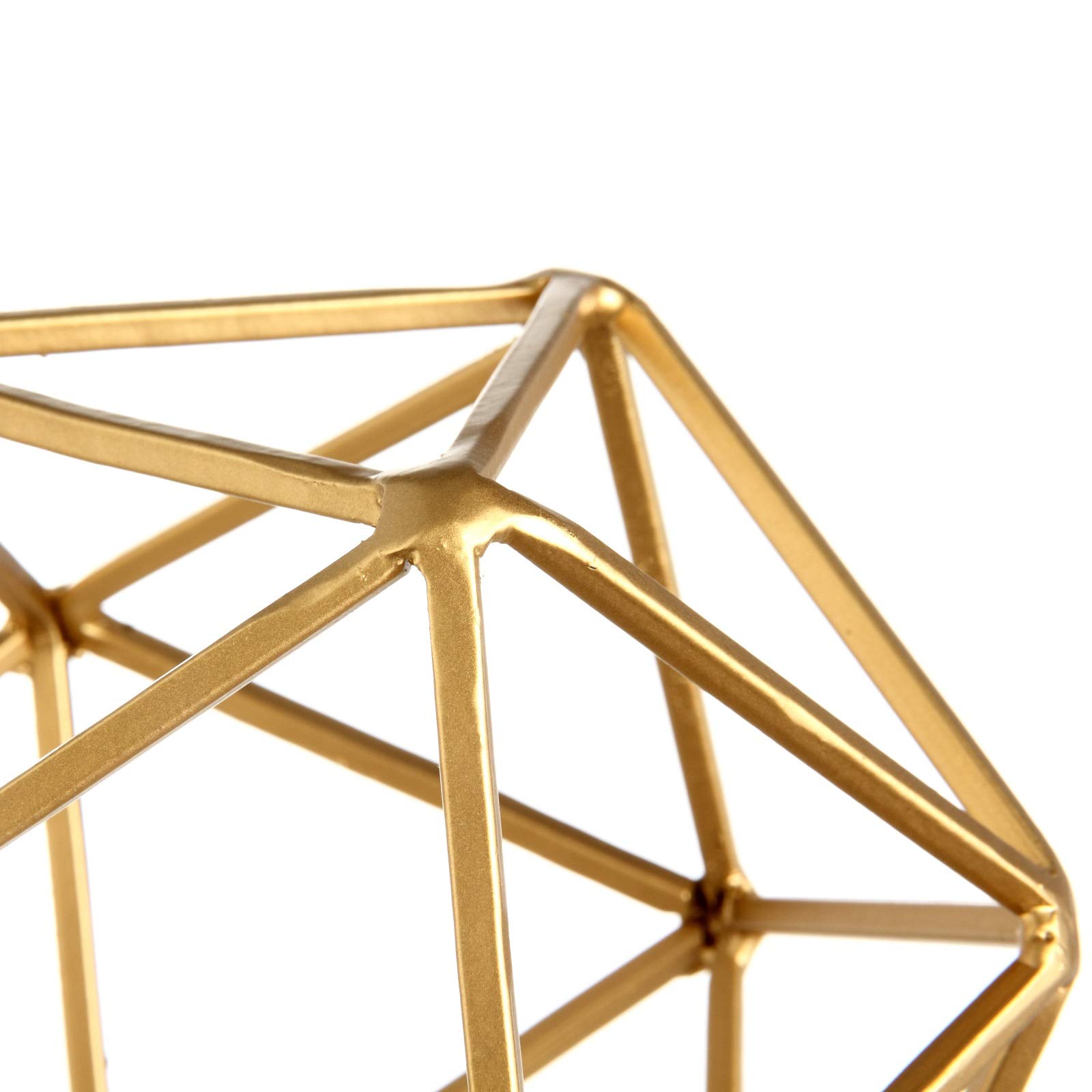 Better Homes & Gardens 5" W x 6" H Icosahedron Iron Geometric Tabletop Sculpture - Medium, Gold