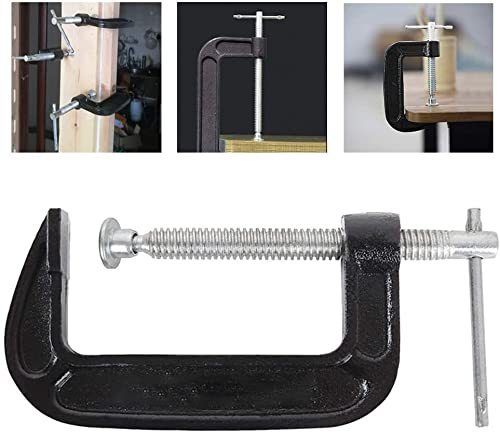 4 Inch C-Clamp Set, Heavy Duty Steel C Clamp Industrial Strength C Clamps for Woodworking, Welding, and Building(2PCs)