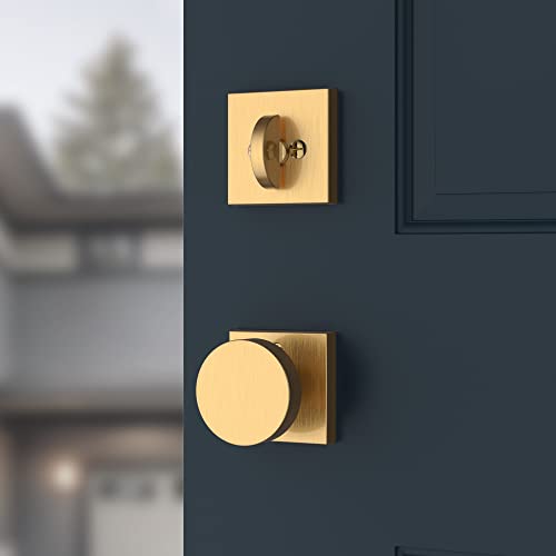 Baldwin SCLAJXCONCSR190 SC.LAJxCON.CSR La Jolla Sectional Single Cylinder Keyed Entry Handleset with Interior Contemporary Knob