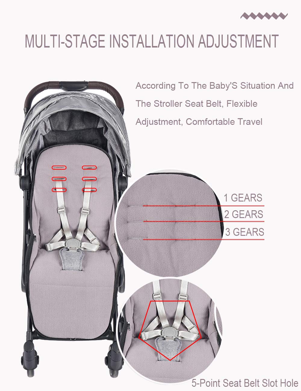 Outdoor Stroller Bunting Bag, Universal 3 in 1 Winter Outdoor Tour Toddler Universal Stroller Sleeping Bag, Cold-Proof Detachable&Temperature Regulation Footmuff for Stroller (Black)