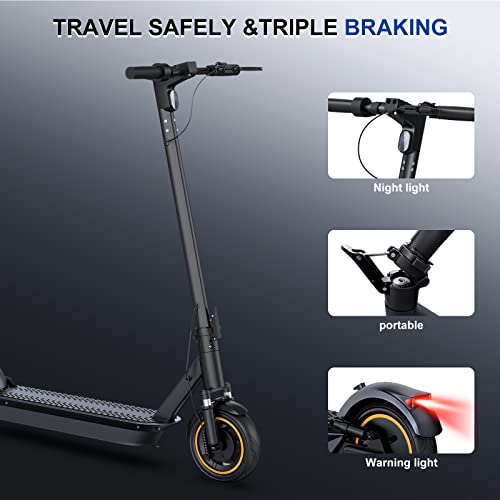 Aovopro ESMAX Electric Scooter, 27 Miles Range, Upgraded 500W Motor, 21 MPH Speed,10" Anti-Puncture Self-Sealing Air Tyre, Portable Commuting Electric Scooter for Adults
