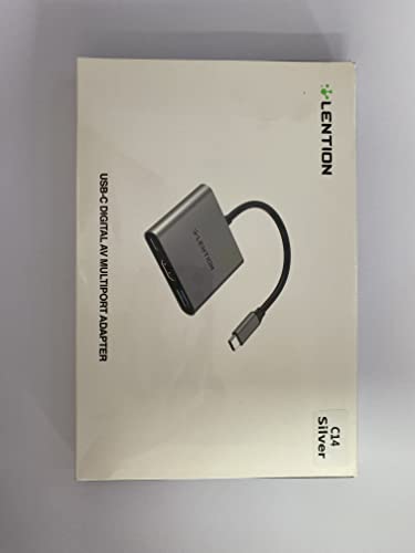 LENTION 3-in-1 USB C Hub with 100W Power Delivery, USB 3.0 & 4K HDMI for 2022-2016 MacBook Pro, New Mac Air/Surface/Chrome/Steam Deck, More, Stable Driver Adapter (CB-C14, Silver)