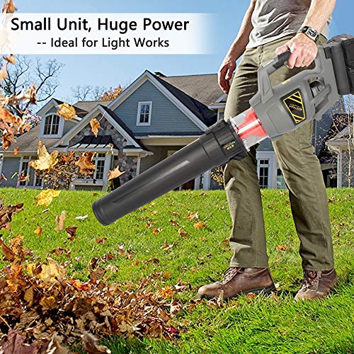 LUCKYERMORE Cordless Leaf Blower Battery Powered Electric Leaf Blower 89 MPH Variable Speed 18000 RPM 40V Lithium Leaf Blower Cordless with Battery & Charger Garden Cleaning Garage Dusting