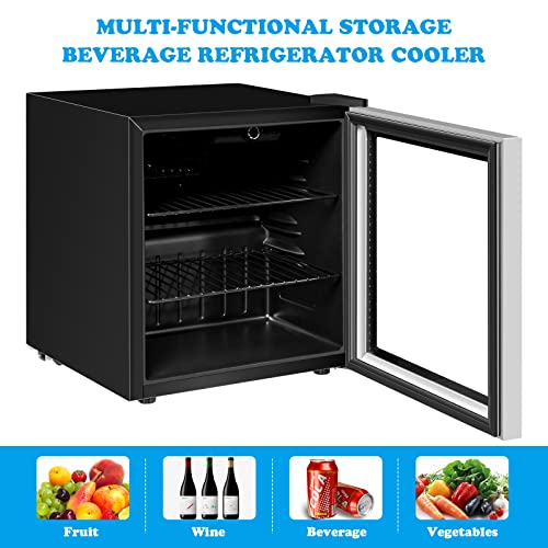 ARLIME Mini Fridge, Drink Cooler, 60 Can, Beverage Refrigerator with Glass Door, Removable Shelves for Soda Beer Wine, Small Drink Refrigerator for Bedroom, Office, Home Kitchen, Bar, 3.2 Cu. Ft.