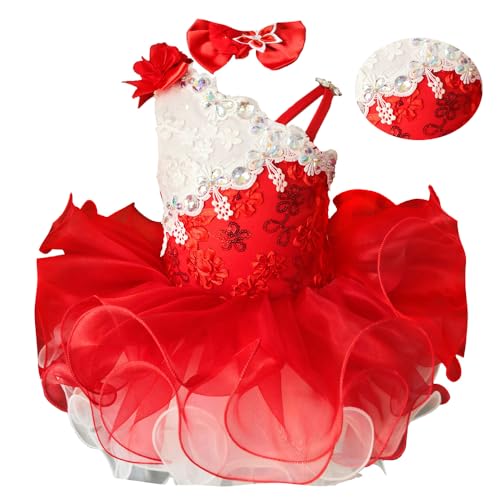 Jenniferwu G124 Infant Toddler Baby Newborn Little Girl's Pageant Party Birthday Dress RED Size 3T