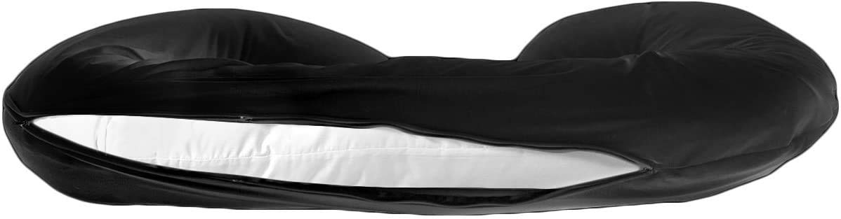Betty Dain Stretch Jersey Pregnancy/Maternity Pillowcase C-Shape Compatible, Pillowcase Replacement, 100% Cotton Stretch Jersey, Dual Zippers, Stretch Fabric, Machine Washable, 60 x 25 in., Black