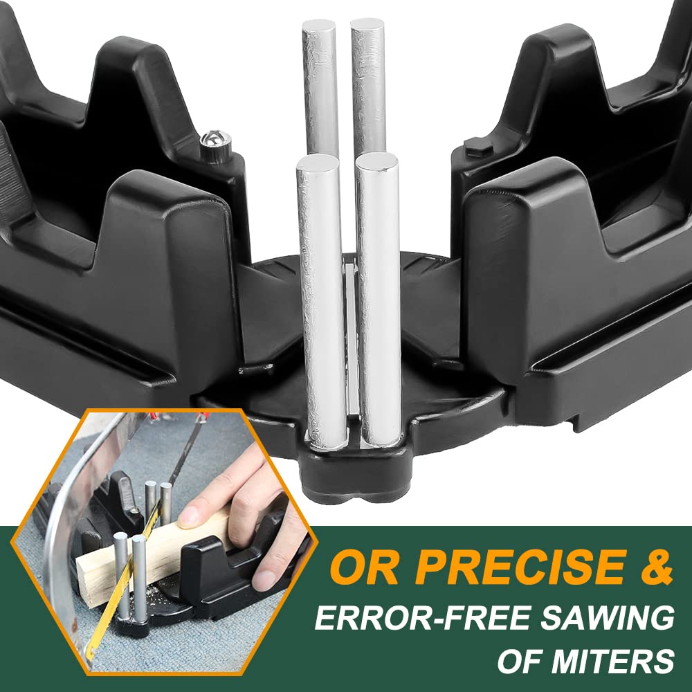 2-in-1 Mitre Measuring Cutting Tool, Miter Saw Protractor Tool, Precise Mitre Angles Cutting Tool, Measuring Template Instrument Home Supplies (Black)