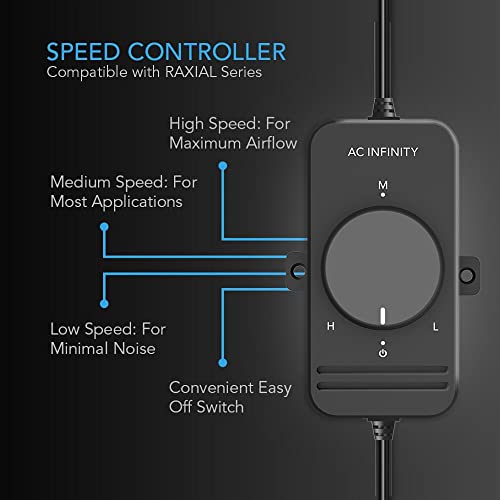 AC Infinity RAXIAL S8, Inline Booster Duct Fan 8” with Speed Controller, Airflow Boosting Low Noise HVAC Blower Can Fan for Basements, Bathrooms, Kitchens, Workshops