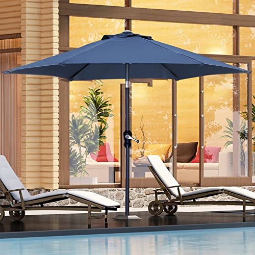 7.5FT Patio Umbrella Outdoor for Garden Umbrella with Push Button Tilt (Navy Blue)