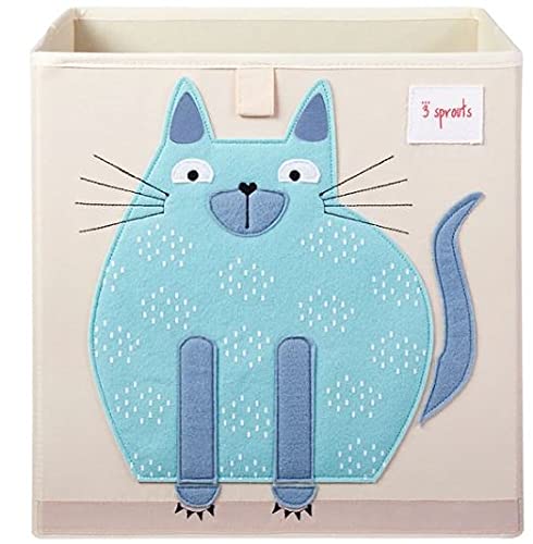 3 Sprouts, 13inch x 13inch x 13inch Cube Storage, Pack of 2 (Cat and Unicorn)