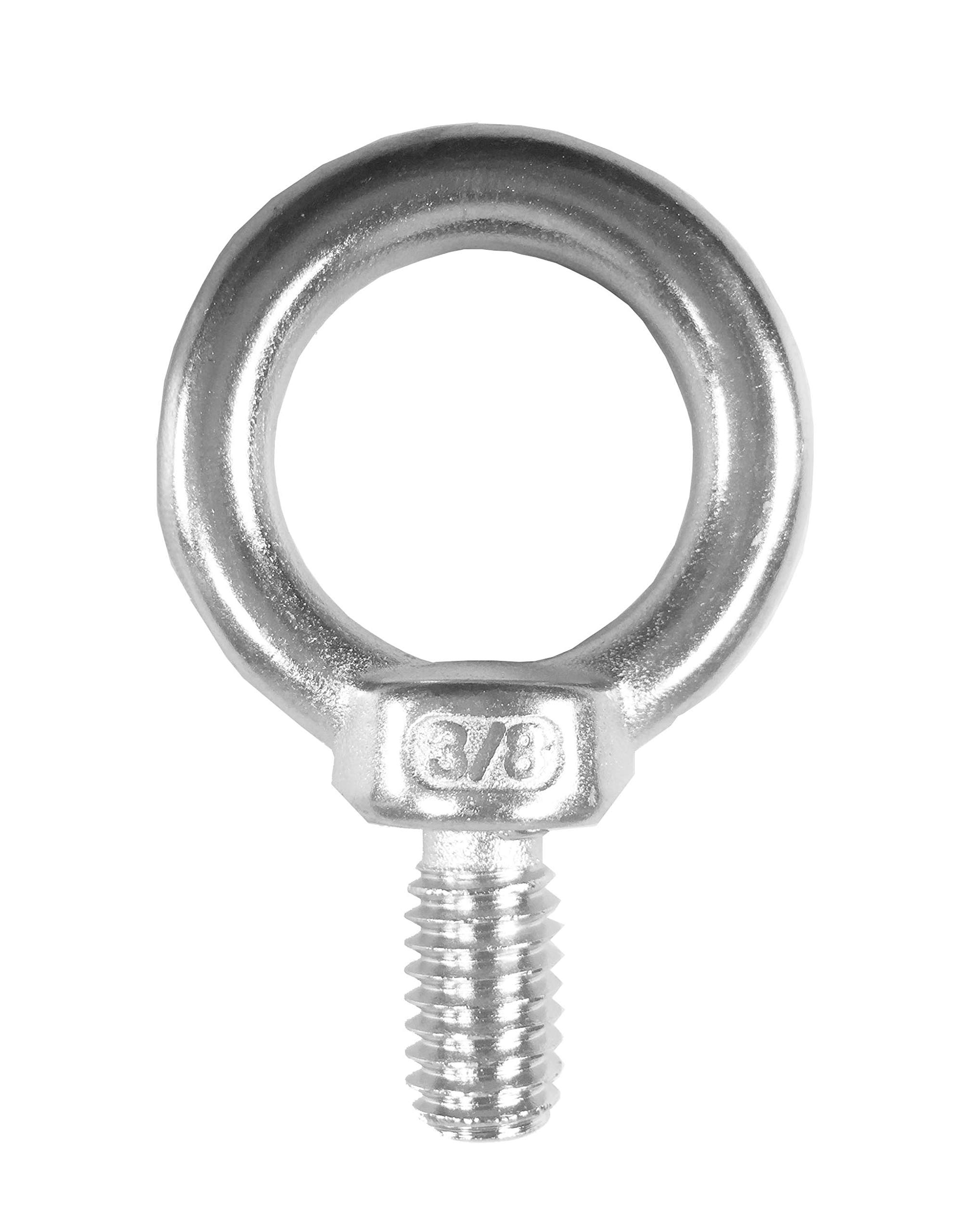 T316 Stainless Steel Lifting Eye Bolt 3/8" UNC (2 PCS)