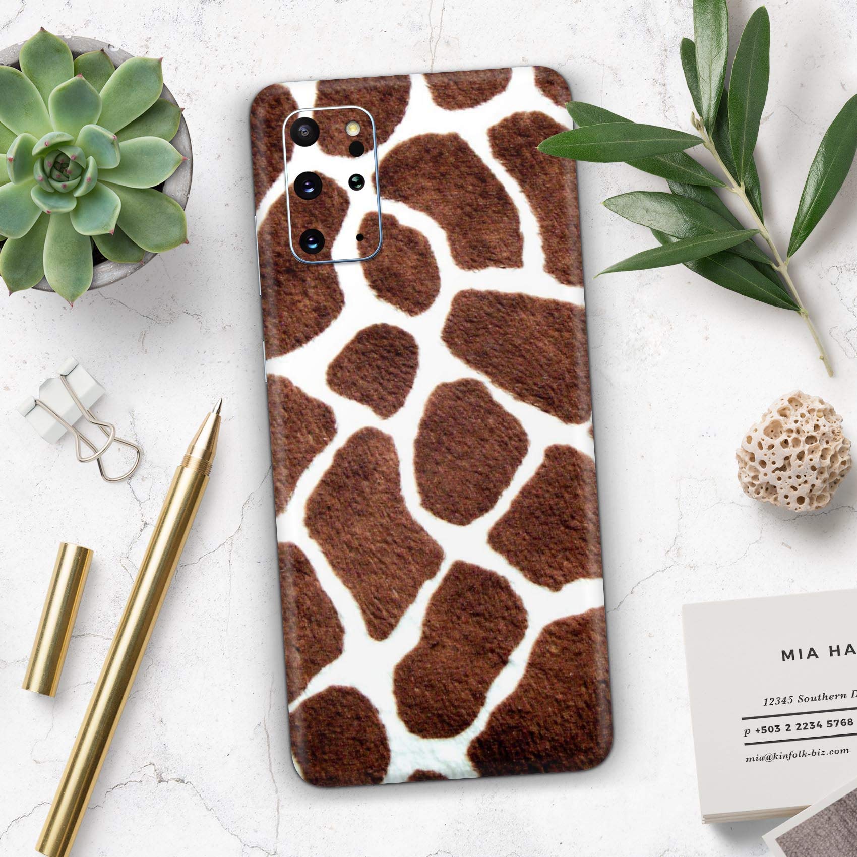 DesignSkinz Real Giraffe Animal Print Protective Vinyl Decal Wrap Skin Cover Compatible with The Samsung Galaxy S20 (Screen Trim & Back Glass Skin)