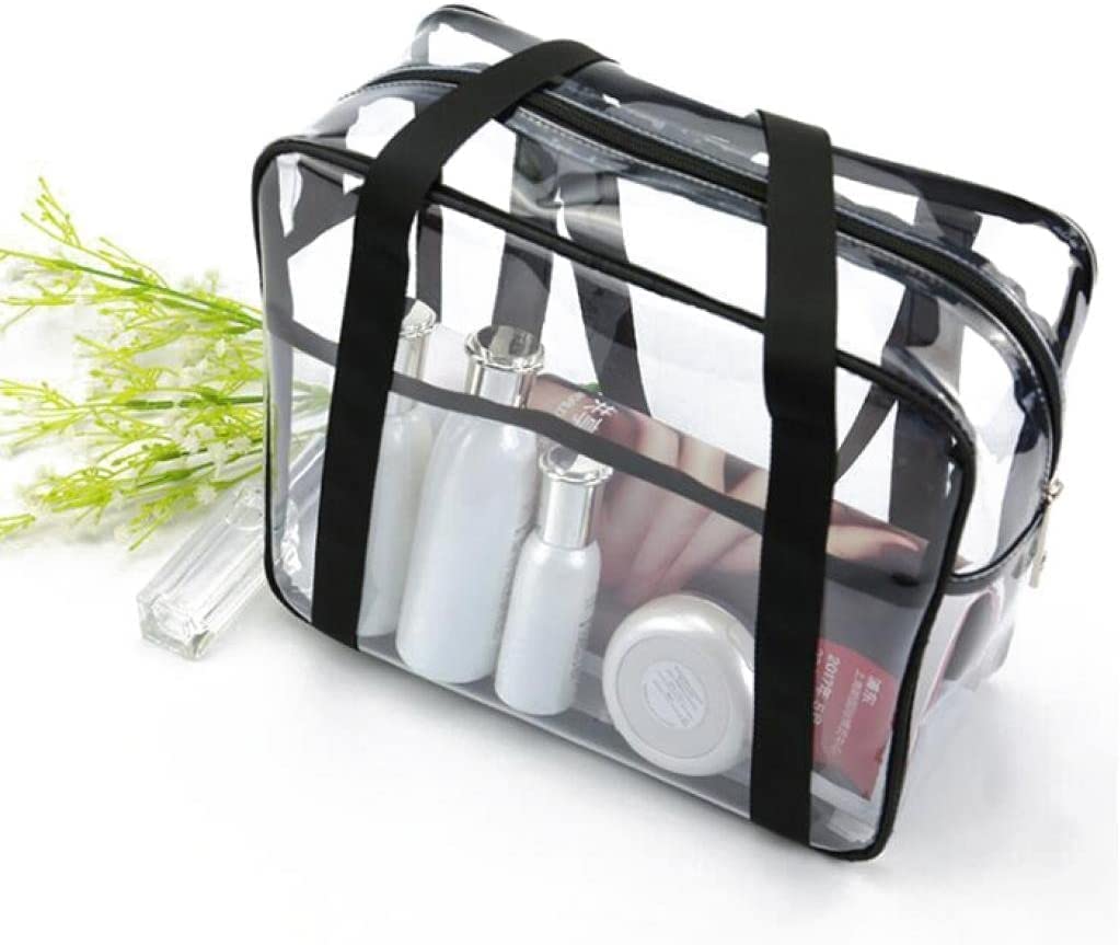 Louise Maelys Travel Clear Makeup Handbag Large Toiletry Cosmetic Organizer Bag Waterproof