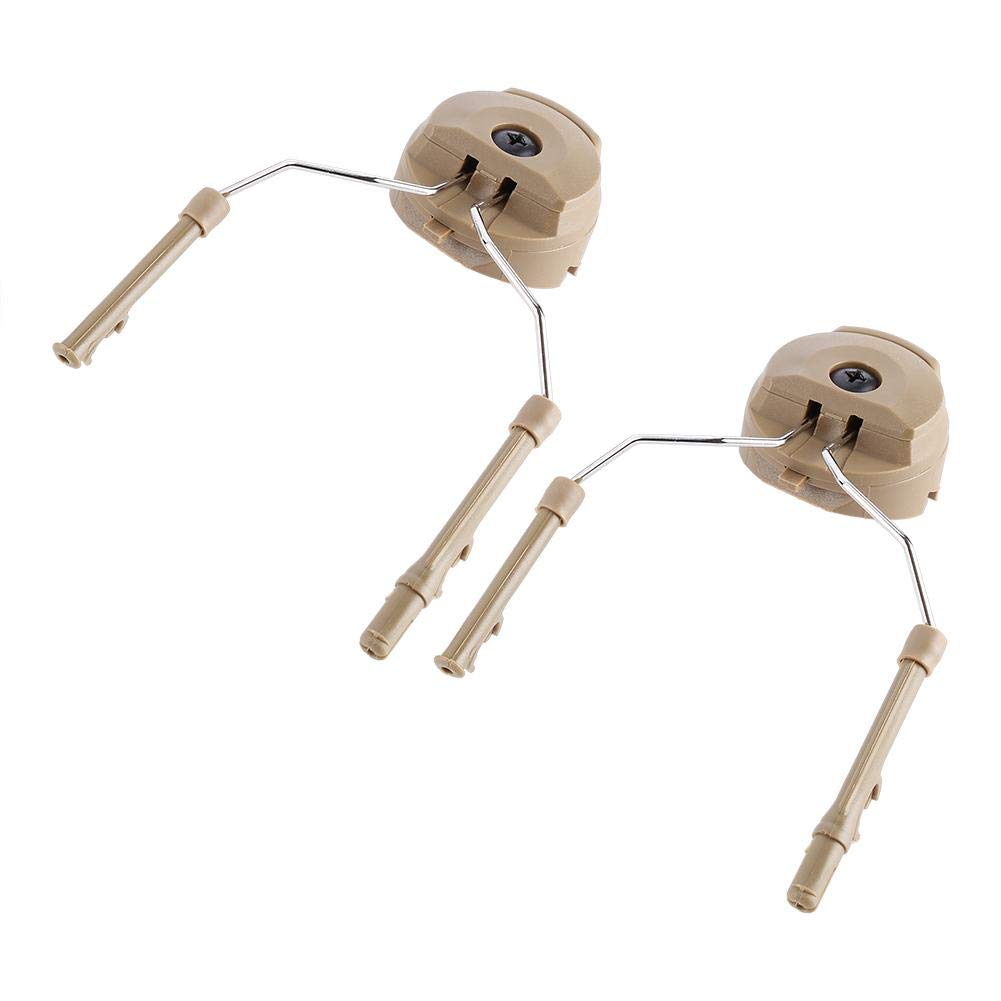 2pcs Helmet Rail Adapter Headset Helmet Adapter Arc Rail Adaptor Suspension Headphones Bracket Hunting Earmuffs Support Left & Right Side Support for Peltor Comtac(Brown)